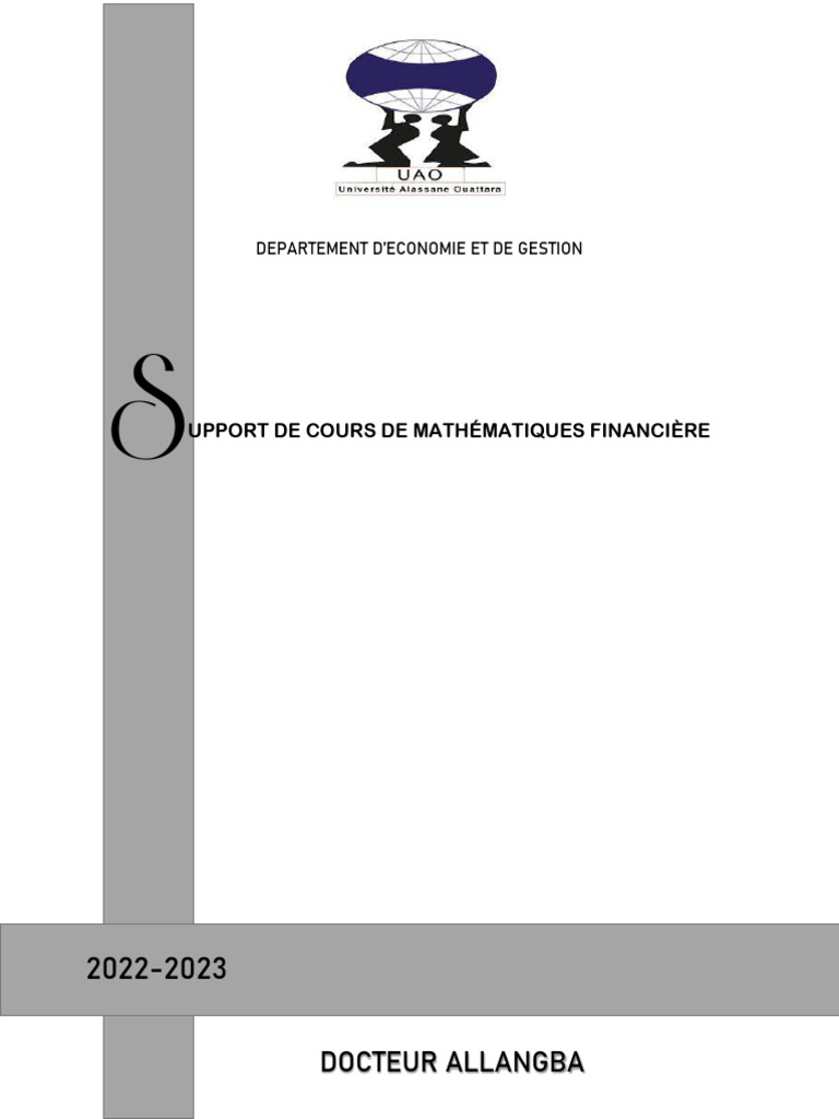Math Financiere | PDF | Prêts | Centre d'intérêt