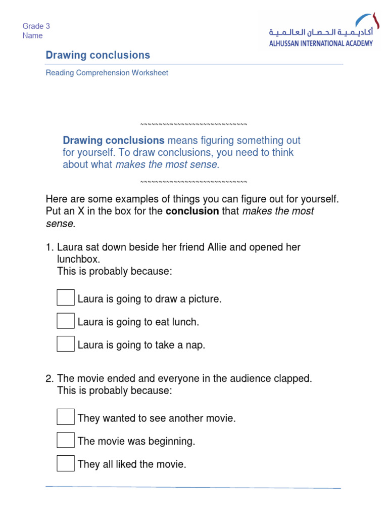 Conclusions Worksheet. | PDF | Home & Garden | General Fiction