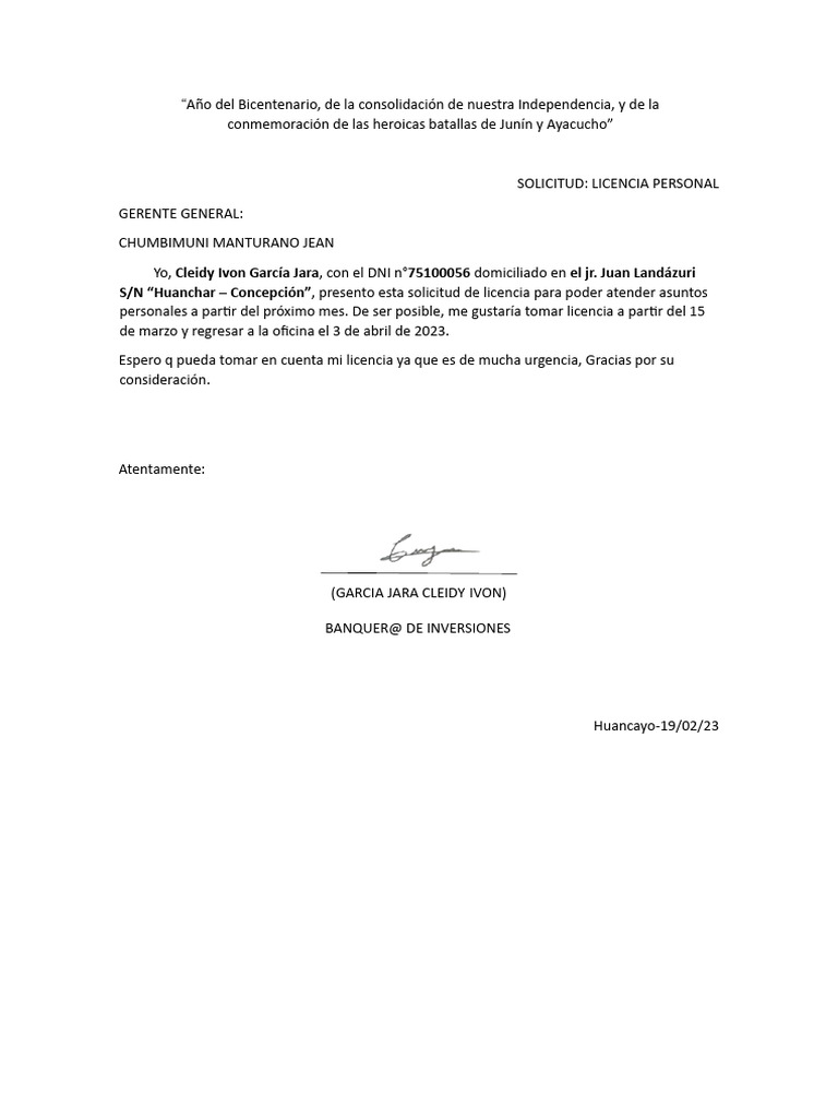 Solicitud Libre | PDF