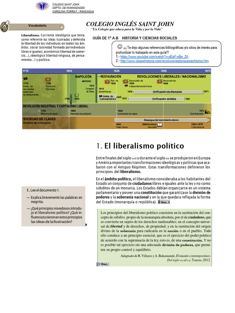 1° MEDIO A-B Revueltas Liberales | PDF | imperio Alemán | Prusia