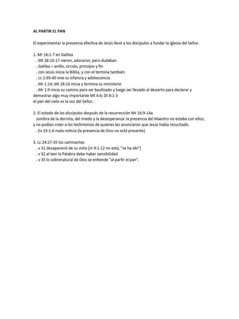 La Revelación de Jesús al Partir el Pan | PDF