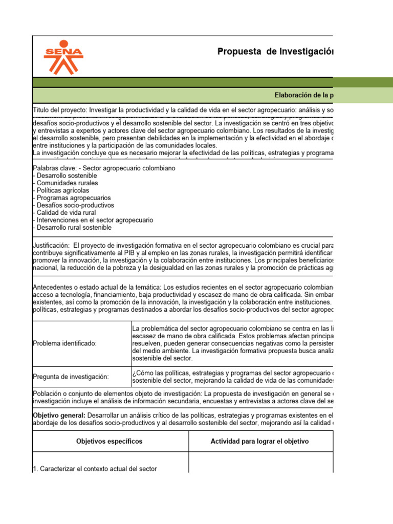 Propuesta GA7-240201064-AA2-EV01. | PDF | Investigación cuantitativa ...