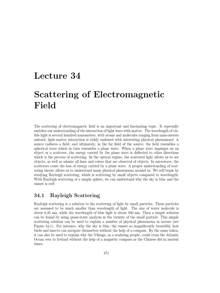 Lect 34 | PDF | Scattering | Light