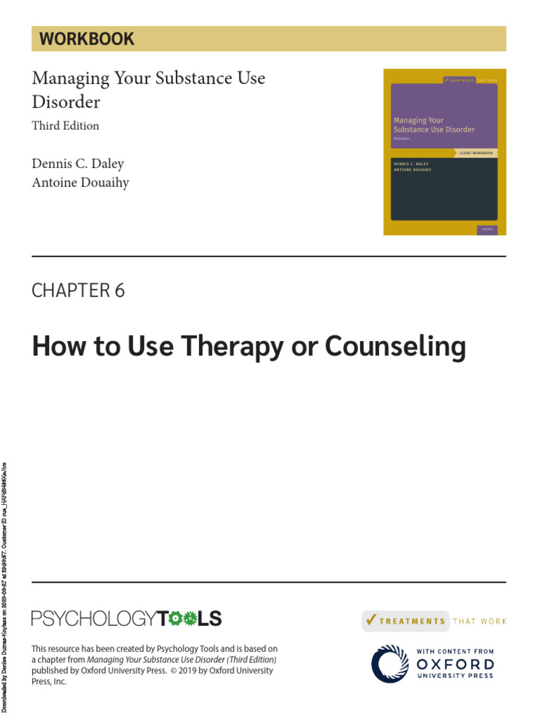 Managing Substance Use Disorder Workbook TTW Chapter 6 | PDF ...