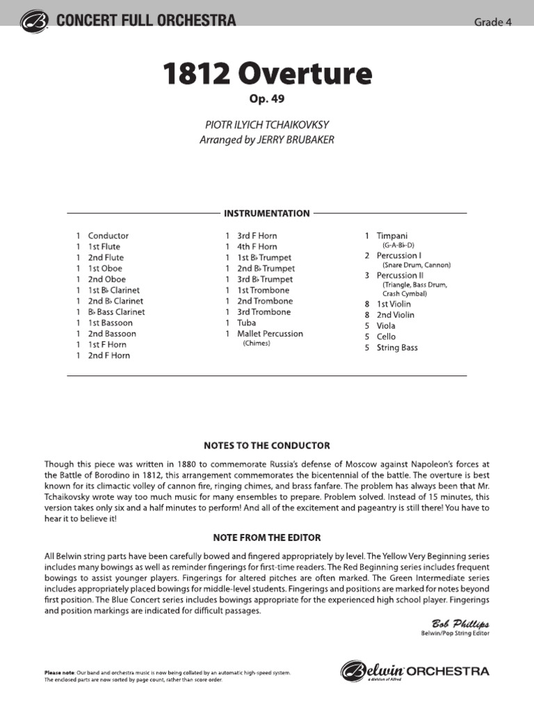Legato DMC - 1812 Overture - Score | PDF