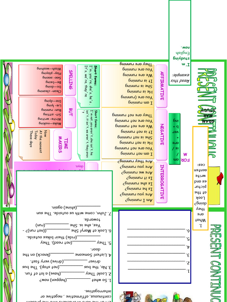 present-continuous-homework | PDF | Linguistics | Semantics