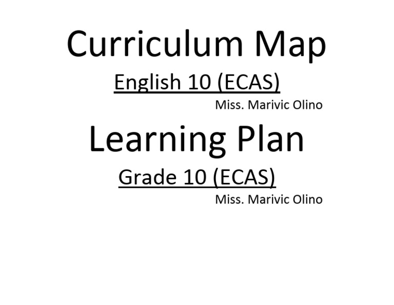 English 10 Curriculum Map by Olino | PDF