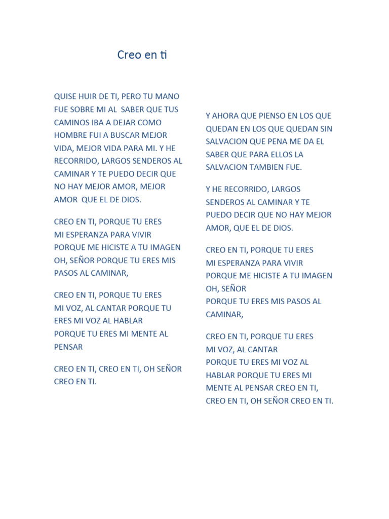 Creo en Ti | PDF | Poesía