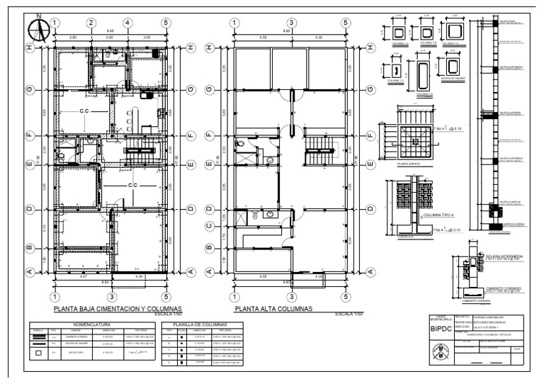PLANTA DE CIMENTACION Y COLUMNAS-Layout1 | PDF