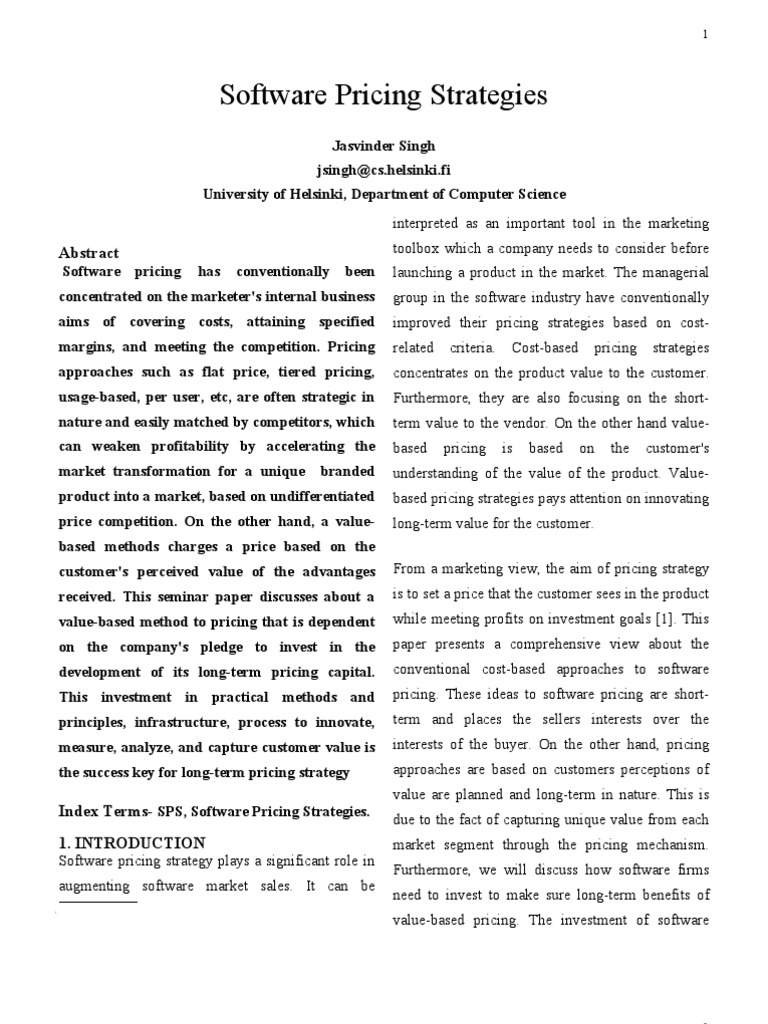 Software Business | PDF | Strategic Management | Prices