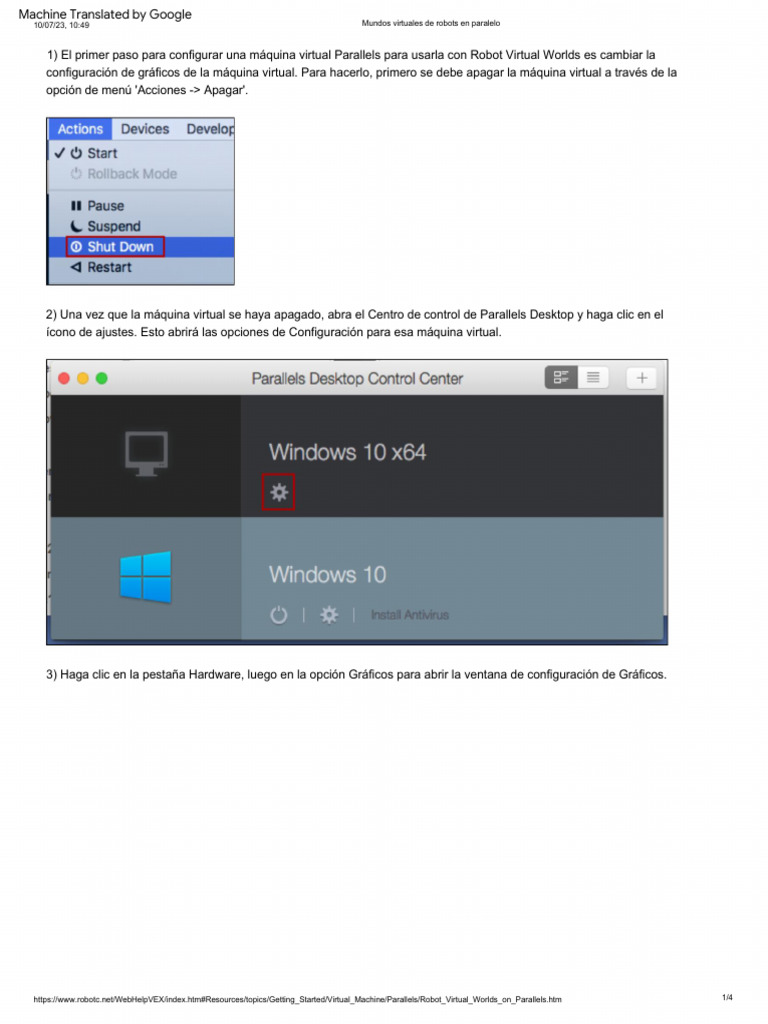 Robot Virtual Worlds On Parallels | PDF | Máquina virtual | Almacenamiento de datos de la ...