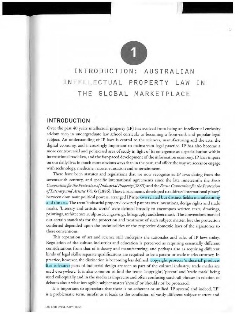Bowrey Et Al, Australian IP CB. Class 1 Readings | PDF | World ...