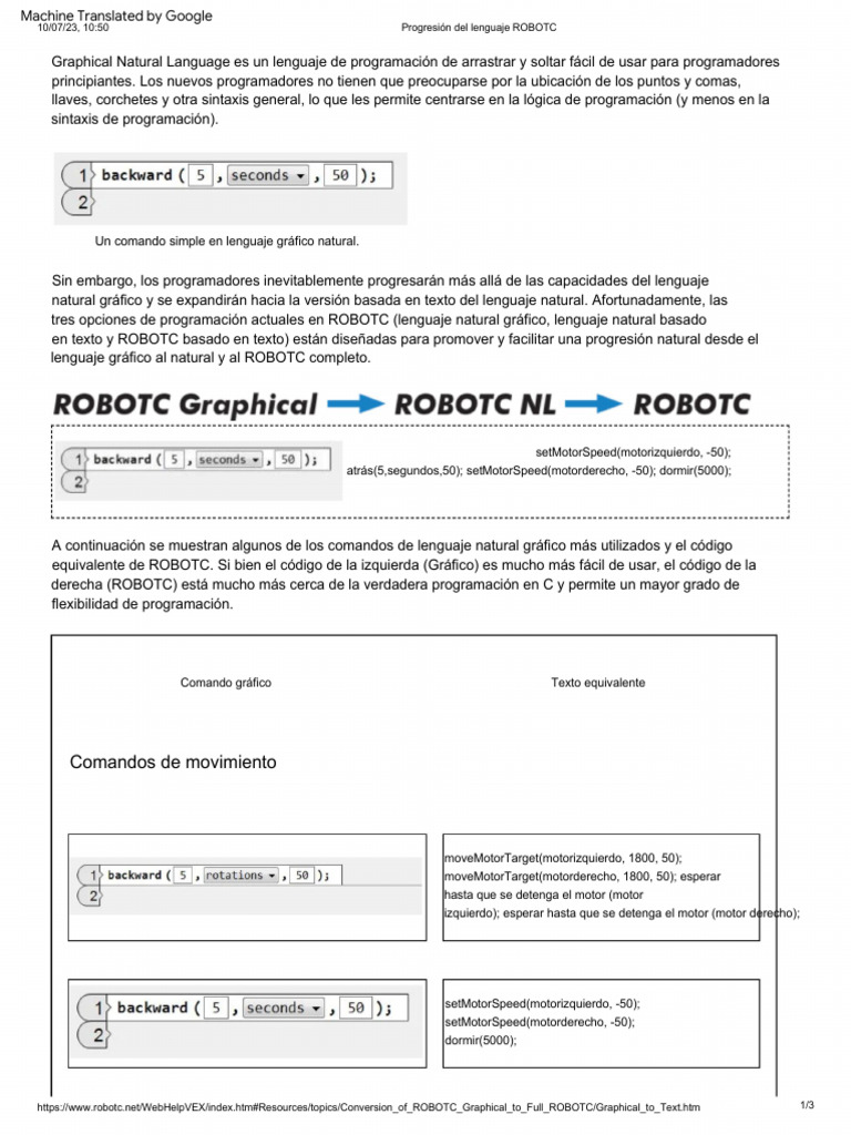 ROBOTC Language Progression | PDF | Lenguaje de programación ...