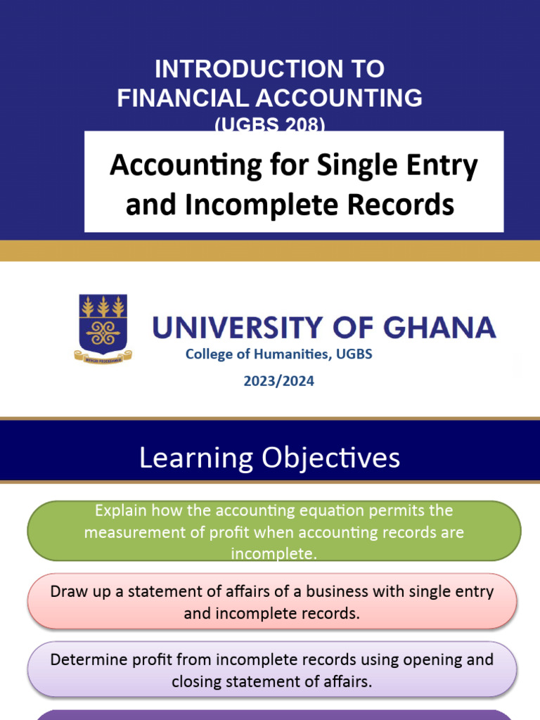WK 6 Single Entry & Incomplete Records | PDF | Expense | Revenue