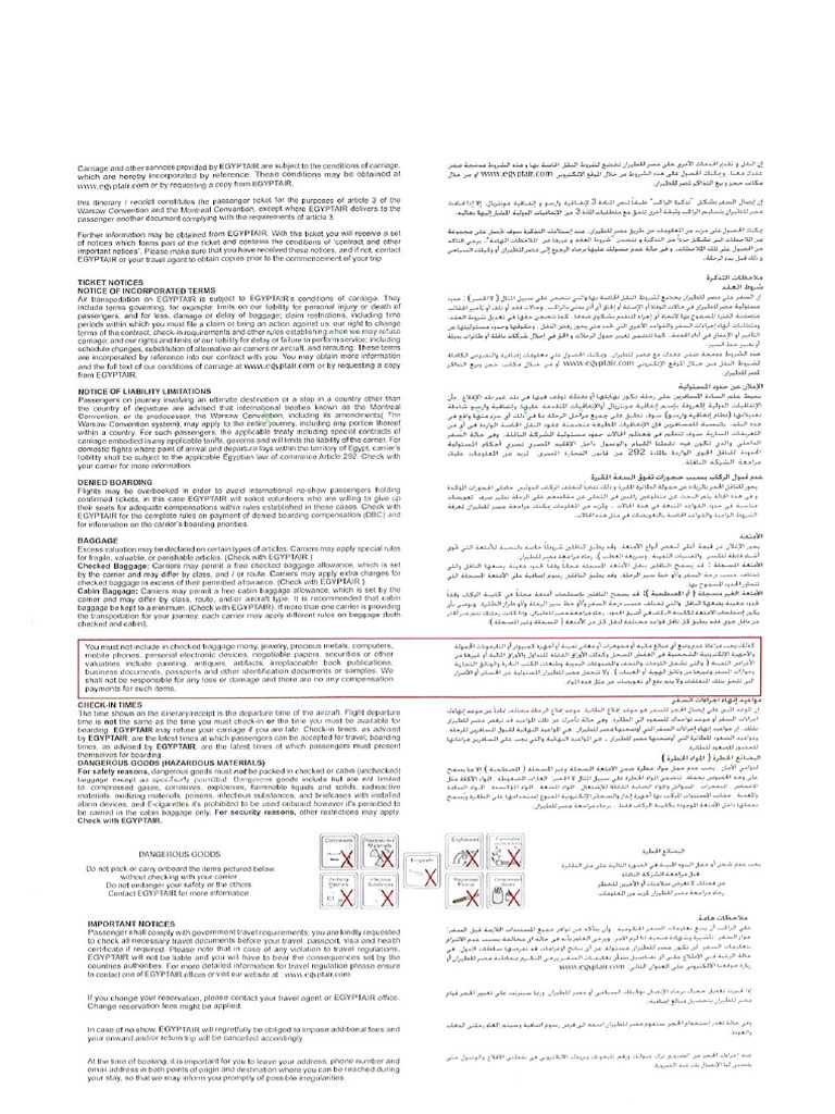 EGYPTAIR Ticket-2 | PDF