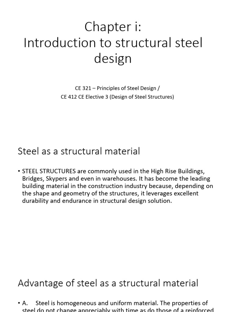 Chapter 1 Introduction To Steel Design | PDF | Strength Of Materials ...