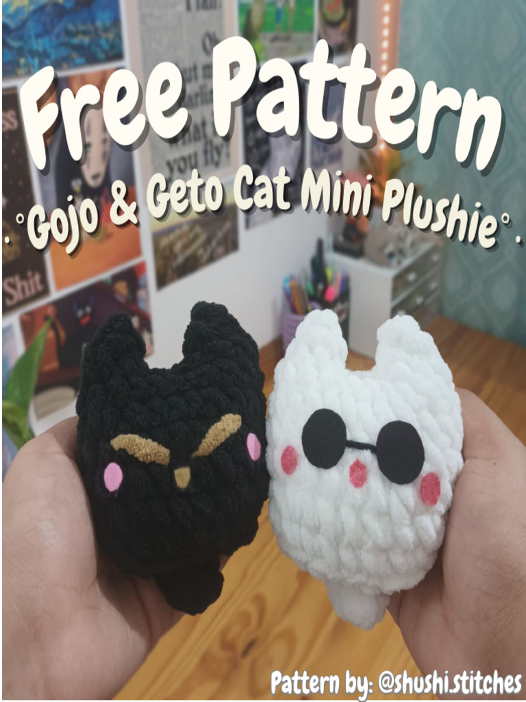 Geto and Gojo Cat Crochet Pattern PDF | PDF | Crochet | Handicrafts
