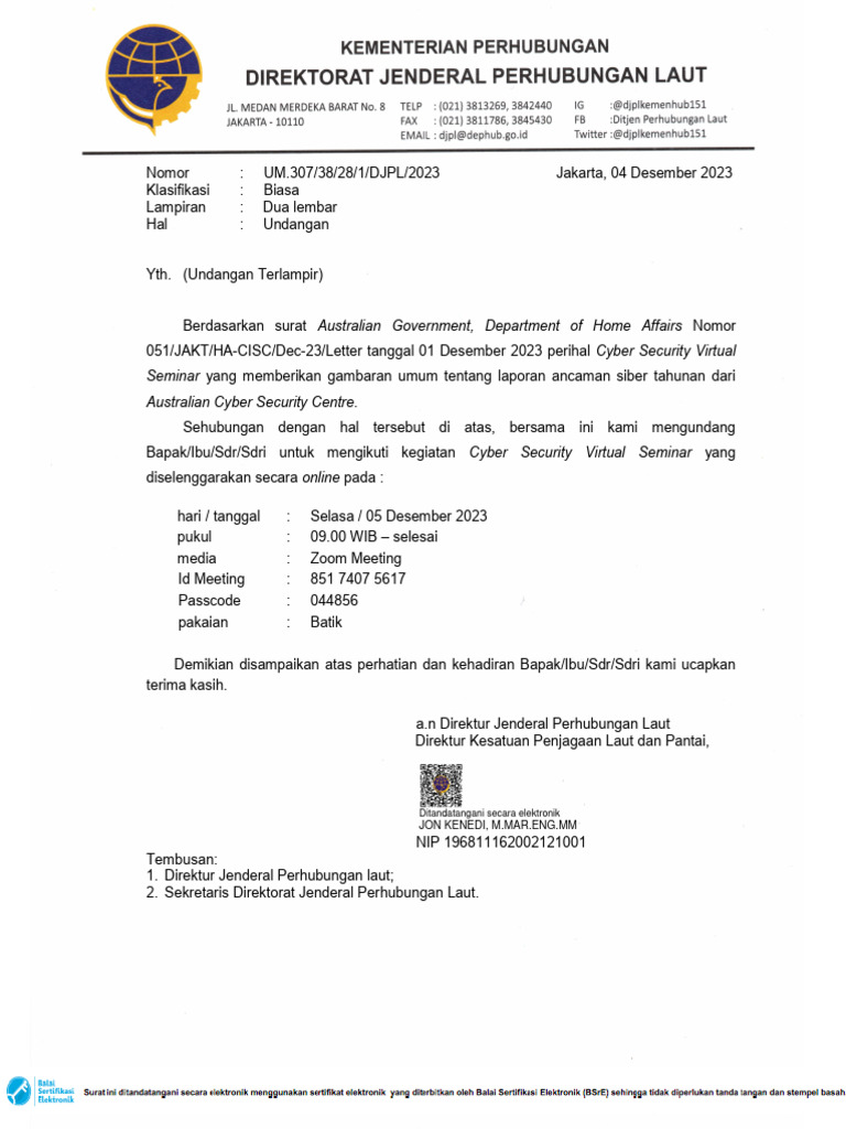 Undangan Cyber Security Virtual Seminar | PDF