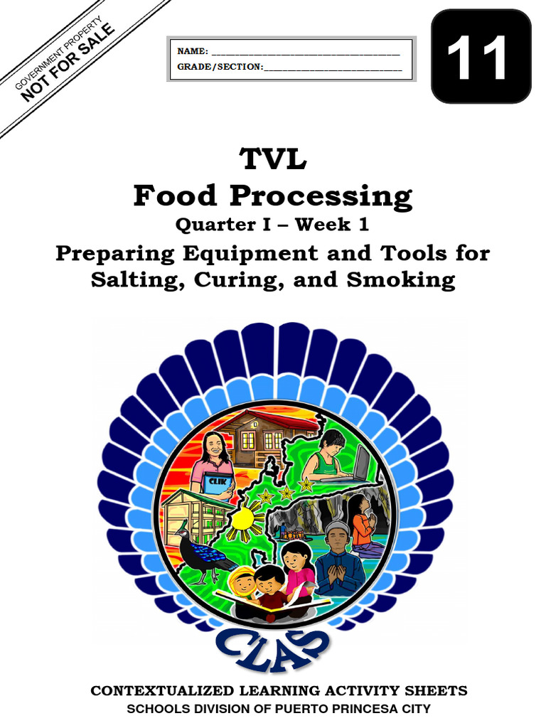 TVL - AFA (Food Processing) 11 - q1 - CLAS1 - Preparing Equipment and ...