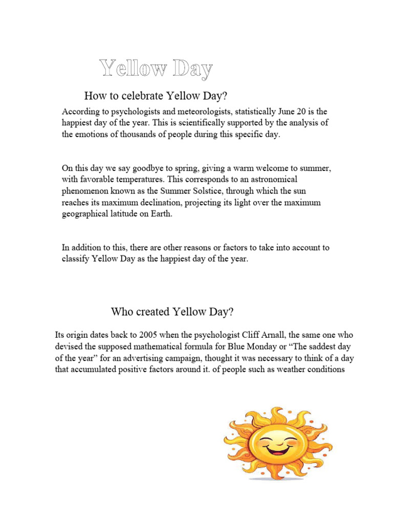 How To Celebrate Yellow Day? | PDF