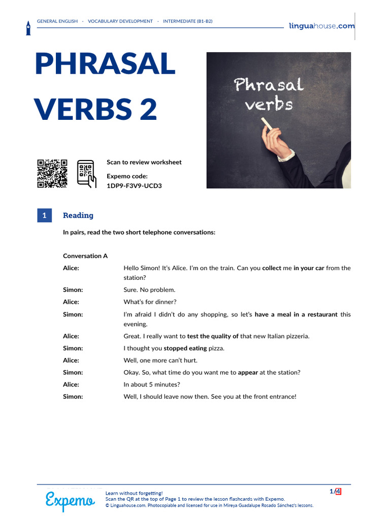 Phrasal Verbs 2 British English Teacher | PDF | Linguistics | Learning
