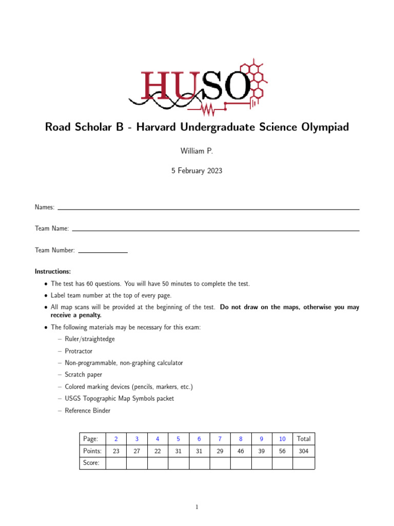 2023 Div B Road Scholar Answer Sheet | PDF | Latitude | Geographical Technology