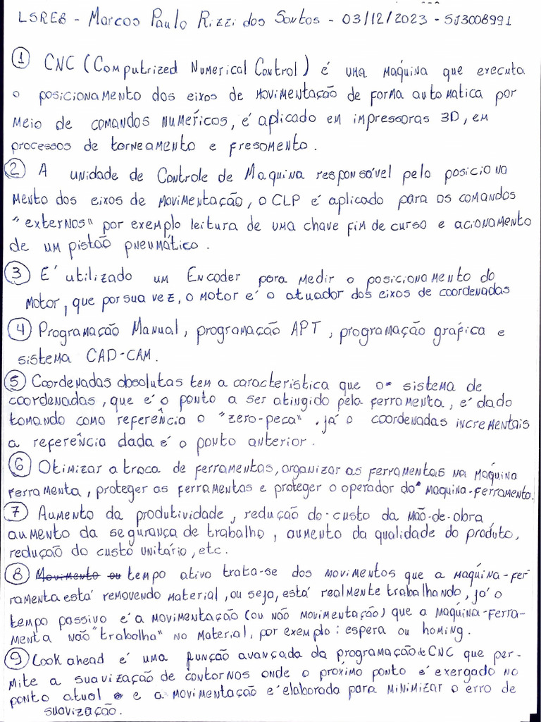 LRSE8 - CNC - Lista Marcos Rizzi | PDF