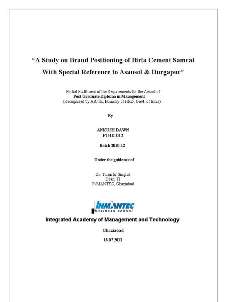 Final Project Report Ankush | PDF | Brand | Strategic Management