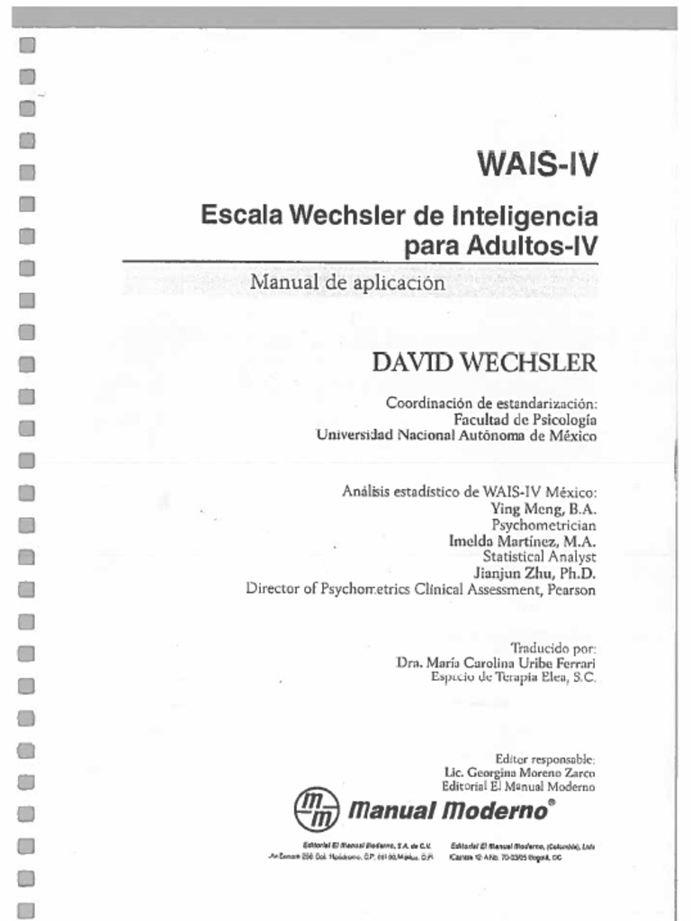 Manual Aplicacion Wais-Iv | PDF