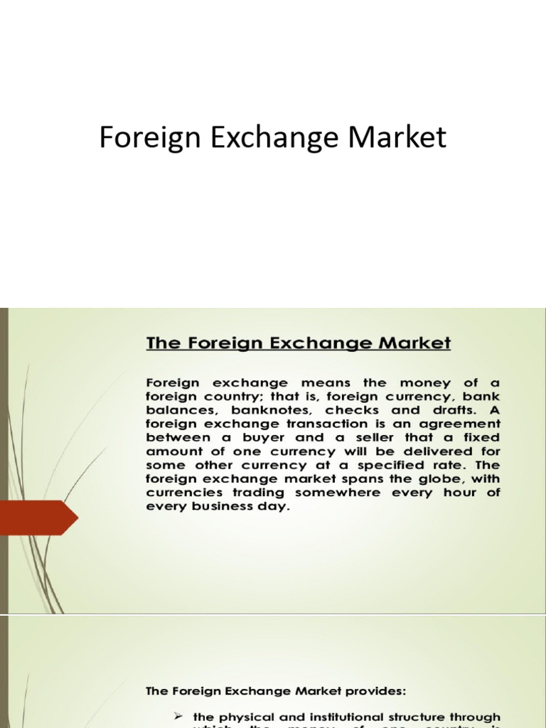 Foreign Exchange Market | PDF