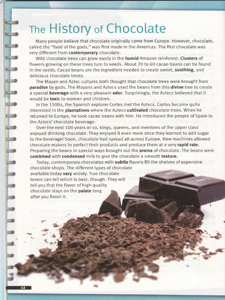 Readings (Vocabulary REVIEW 1-10) | PDF | Chocolate