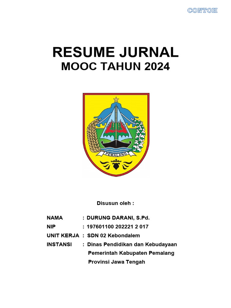 Contoh Sampul Dan Ketentuan Resume MOOC24 | PDF | Ilmu Sosial | Seni