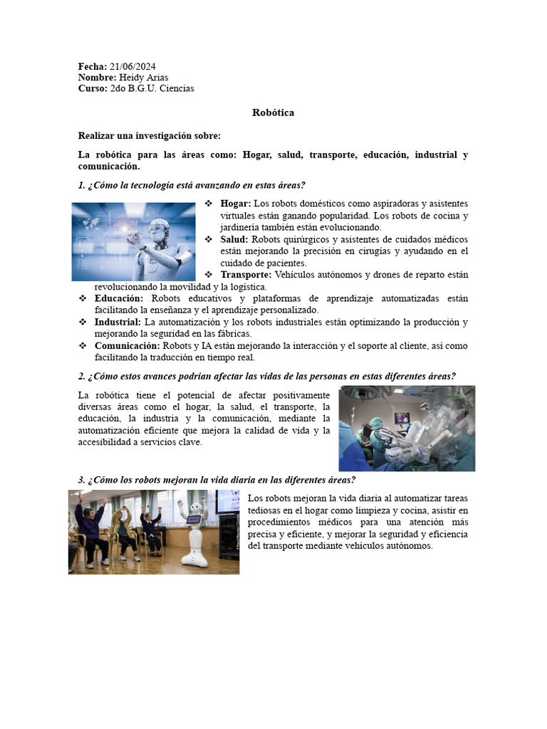 Deber de Robotica | PDF