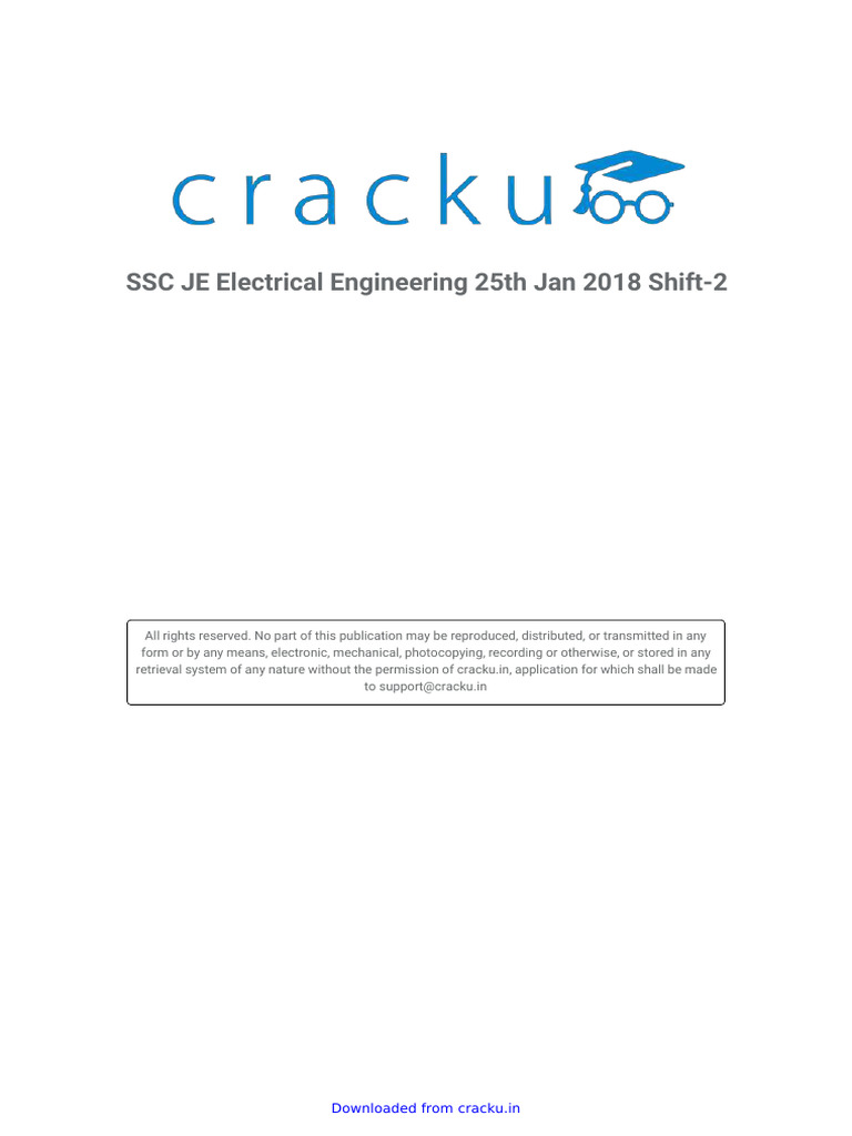 Solved SSC JE Electrical Engineering 25th Jan 2018 Shift-2 Paper With ...