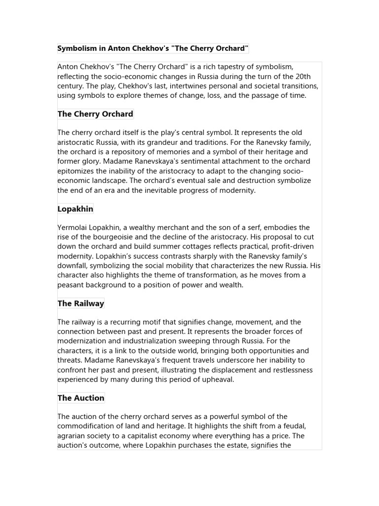 Symbolism in Anton Chekhov | PDF | Poetry
