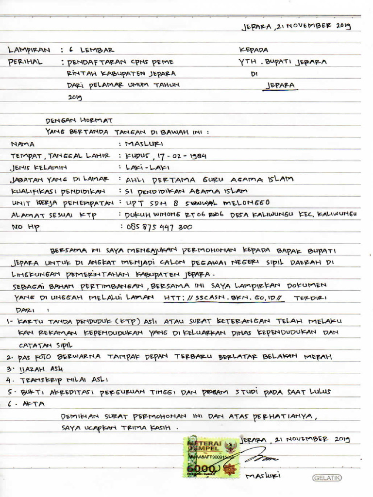 Scan Surat Lamaran | PDF