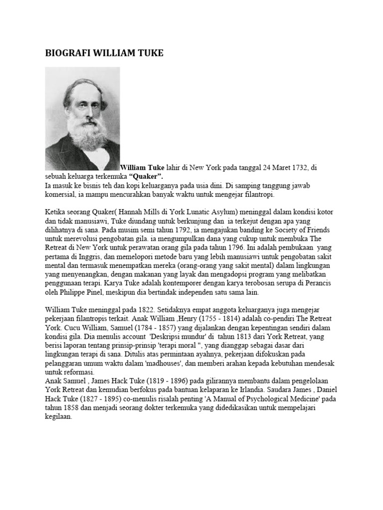 BIOGRAFI William Tuke | PDF | Sejarah | Agama & Spiritualitas