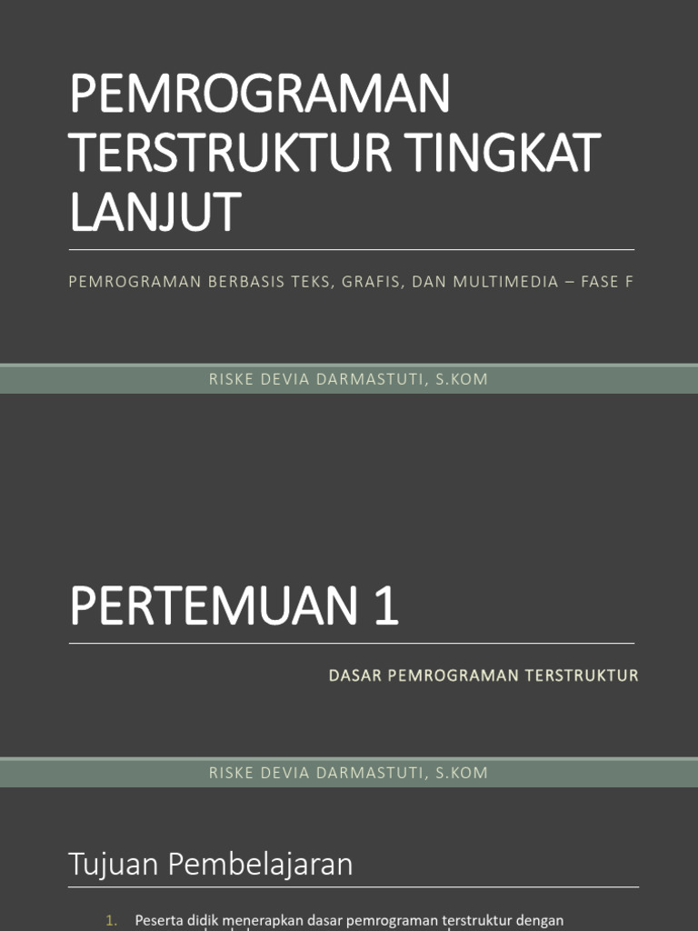 MA F1-1.1. PPT Pertemuan 1 Algoritma Pemrpgraman | PDF