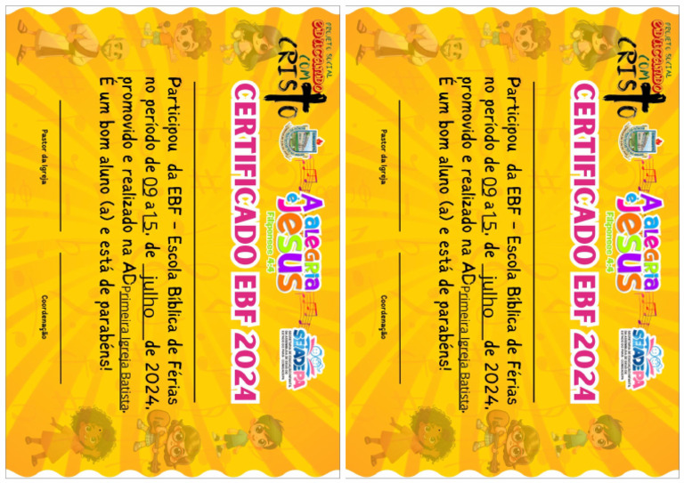 09 CERTIFICADO EBF 2024 (Word - Nome Editável) | PDF