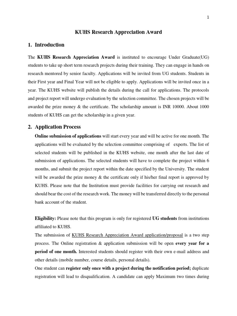 KUHS Research Appreciation Award Guide | PDF | Plagiarism | Cheque