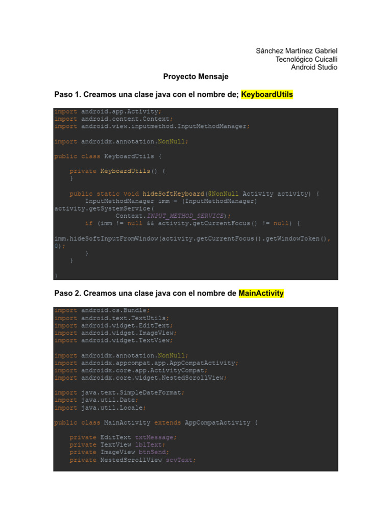 Aplicacion Mensaje | PDF | Software Engineering | Computer Programming