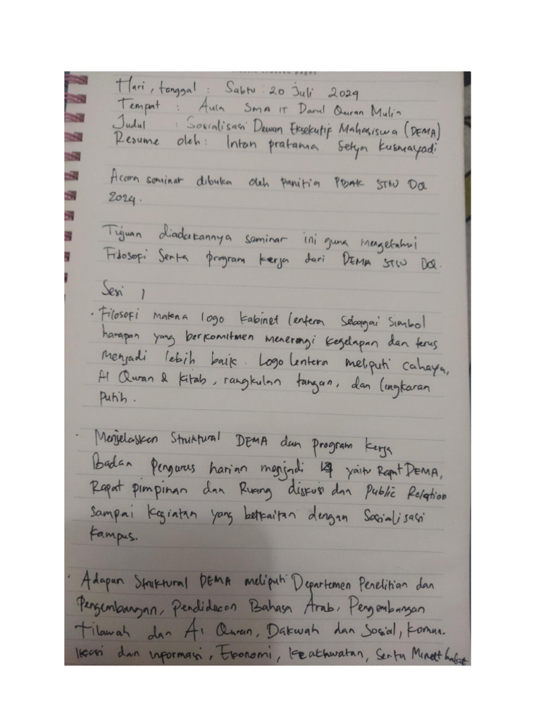 Resume Sabtu - Intan Pratama SK | PDF