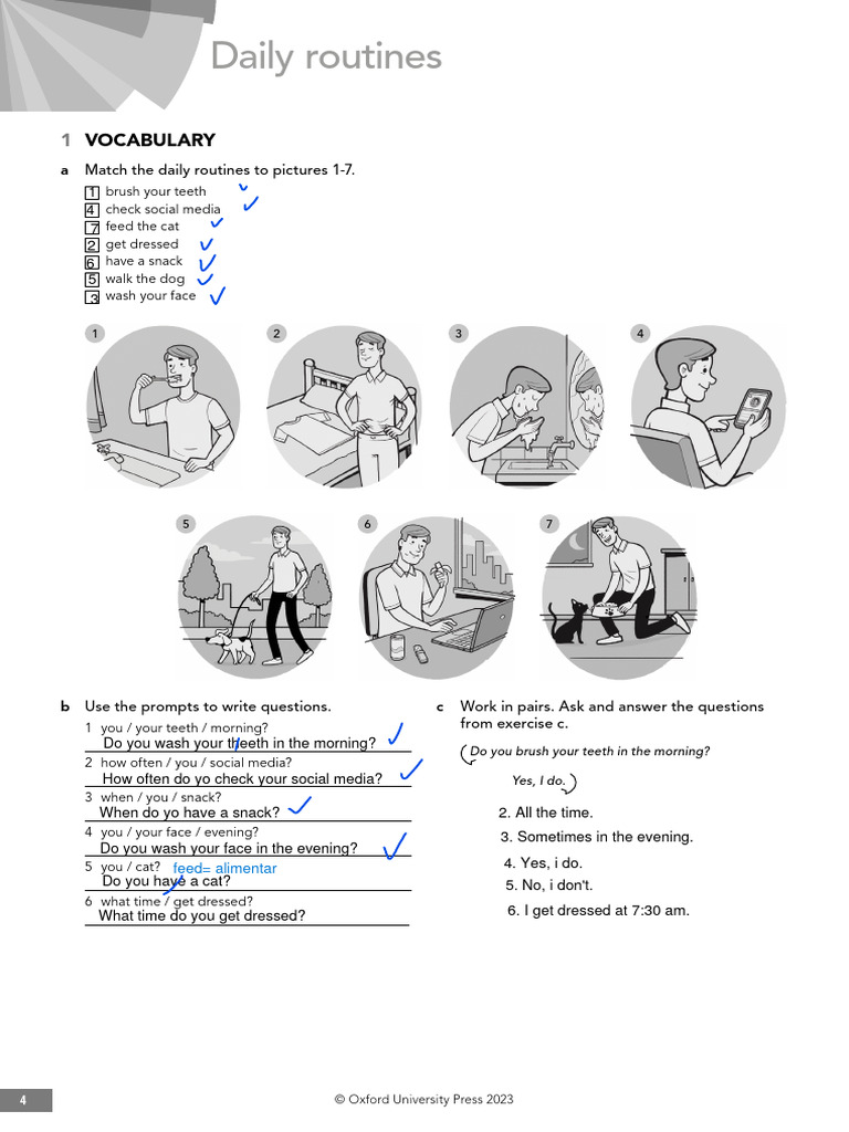Extra Material Daily Routines | PDF | Self-Improvement