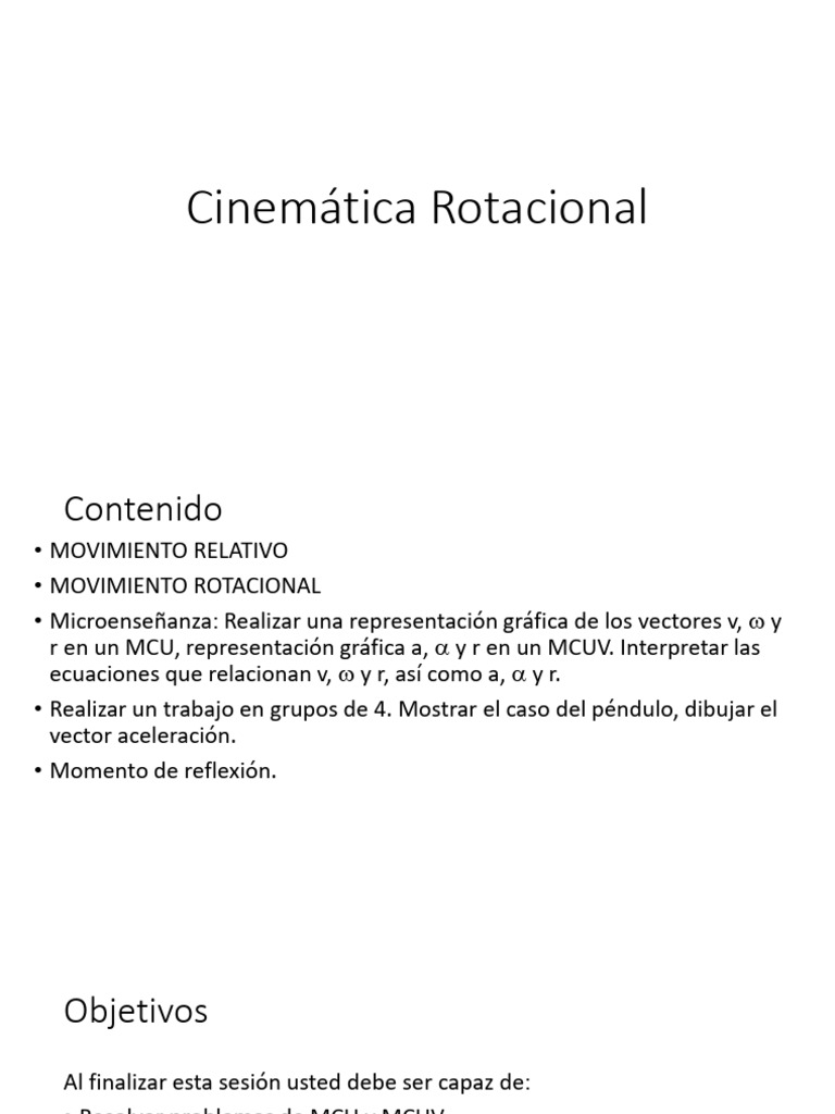 Cinemática Rotacional | PDF | Aceleración | Velocidad