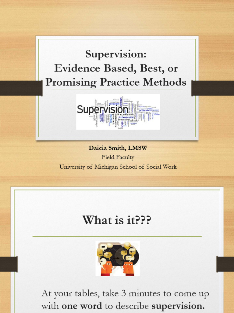 Evidence-Based Supervision Methods | PDF | Knowledge | Social Work