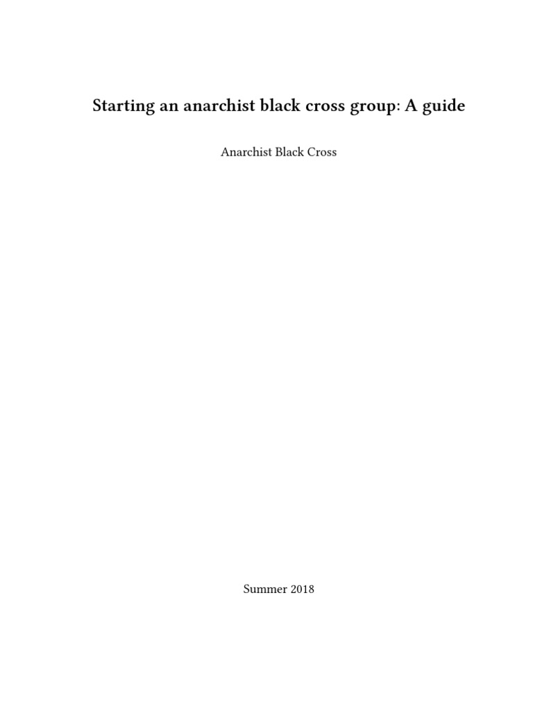 Guide to Starting Anarchist Black Cross Group | PDF | Social Science