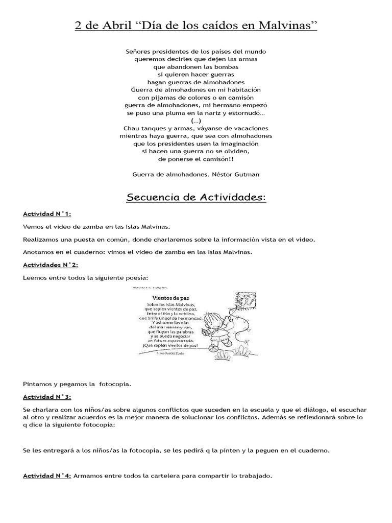 Día de Los Caídos en Malvinas | PDF | Libros para adolescentes