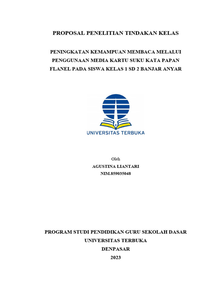 AGUSTINA LIANTARI. 859035048.PTK Proposal | PDF