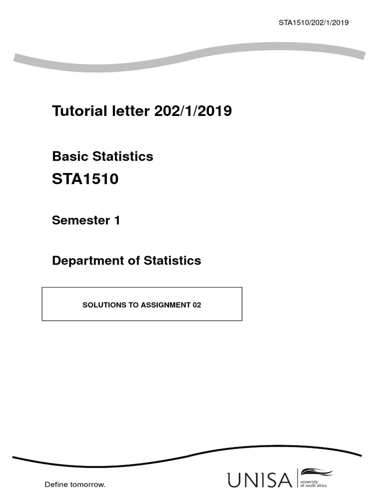 Tutorial Letter 20212019 | PDF | Dependent And Independent Variables ...