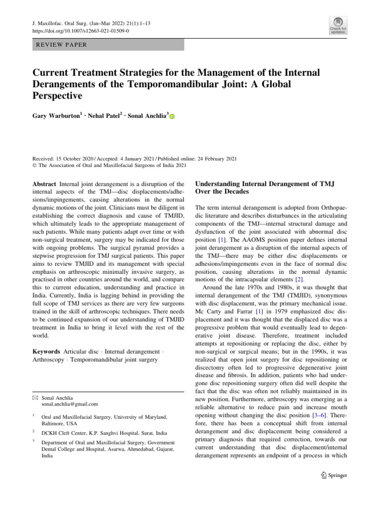 Current Strategies For The MX of TMD | PDF | Diseases And Disorders ...